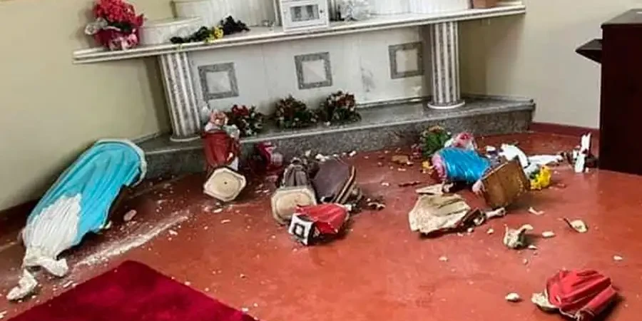 Catholic church in Brazil desecrated and 28 statues of saints destroyed ...